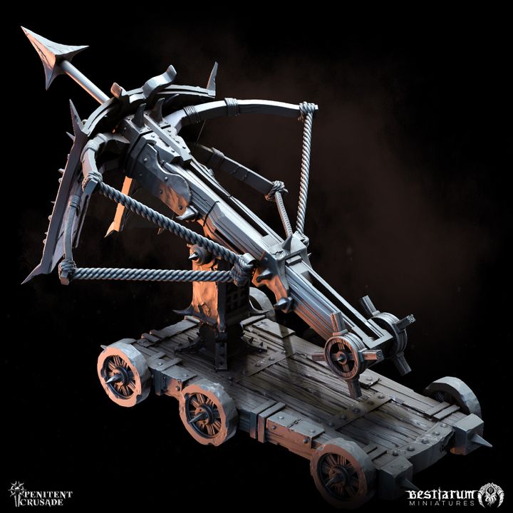3D Printable Scorpion Ballista | Penitent Crusade by Bestiarum Miniatures